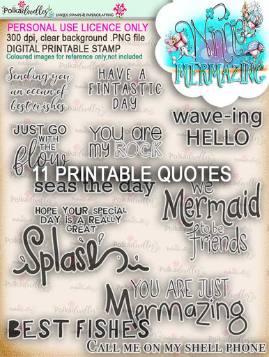 Winnie Mermazing Mermaid Quotes - digital digi scrap printable download ...