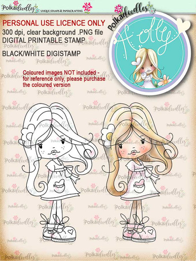 Holly Hello Pretty digital papercrafting download - Polkadoodles card ...