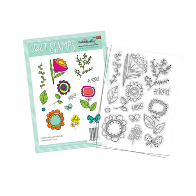 Hello Friend 4 x 6" photopolymer stamp set - Polkadoodles card making ...