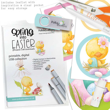 USB - printable Spring into Easter USB - Polkadoodles card making ...