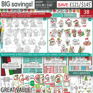 Christmas bear big kahuna value bundle - printable stamp clipart craft ...