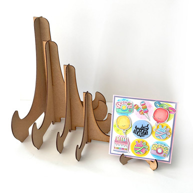 2 MDF Easel Display Stands – Wooden Plate & Art Holders for Cards ...