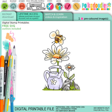 Must Bee Tea time Buzzy Gnome cute precoloured clipart – Printables for ...