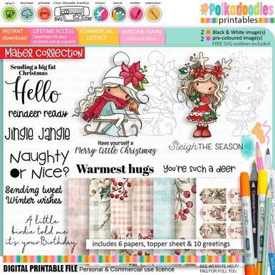 Mabel Woodland Winter Whimsy Christmas Holiday printable bundle - for ...