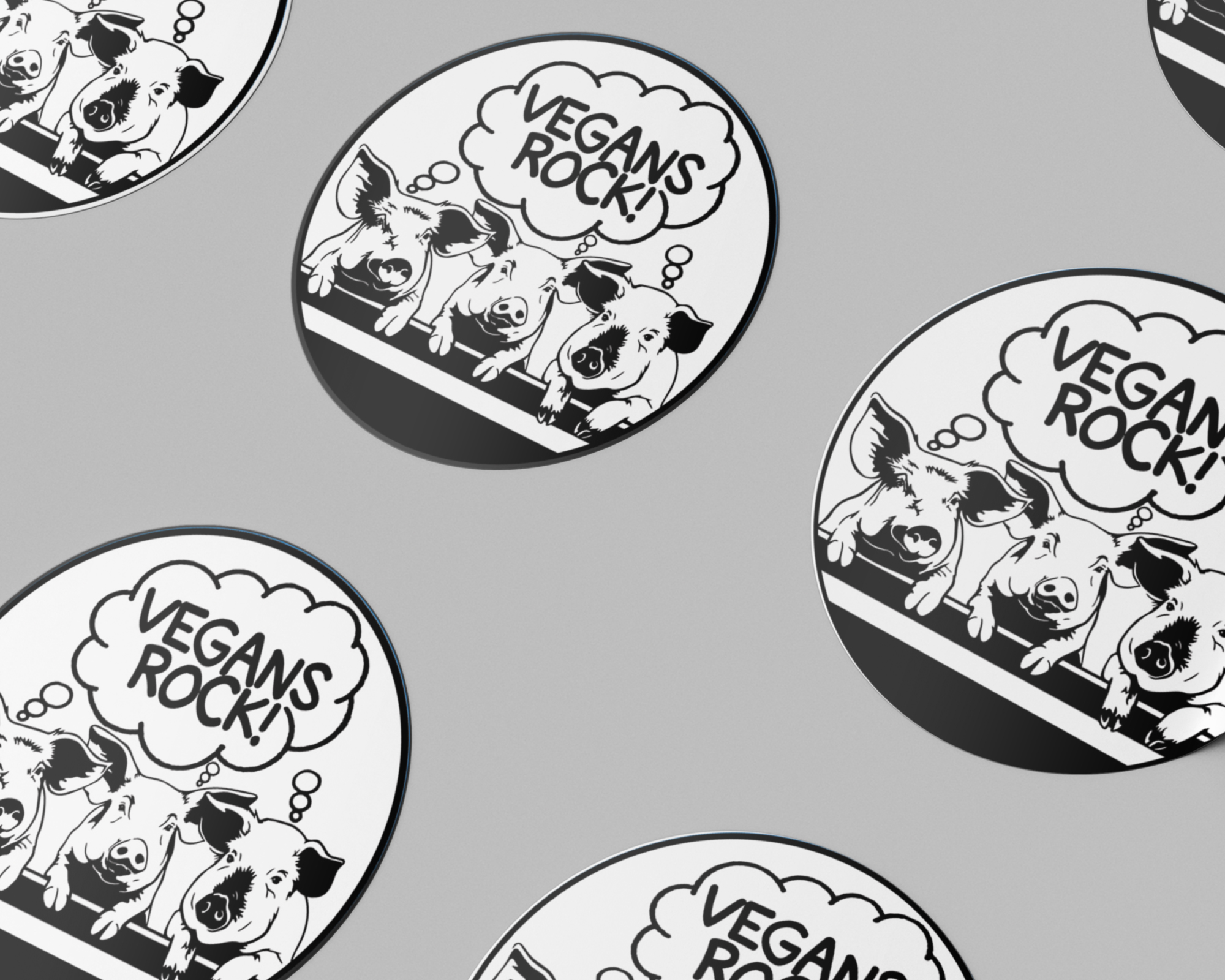 Vegans Rock Round Sticker