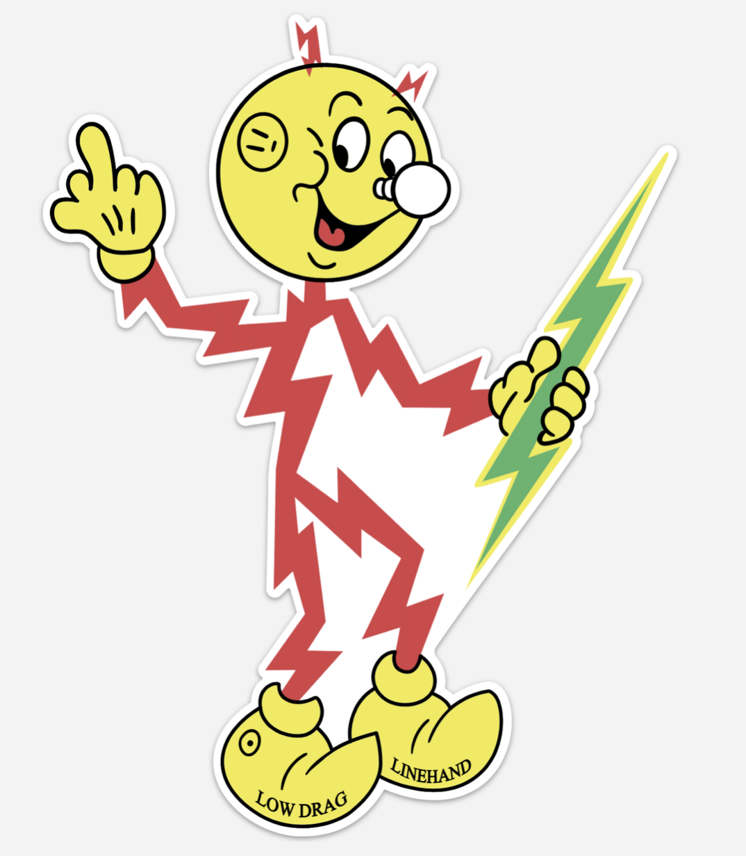 Extra Large Reddy Kilowatt Sticker - LOW DRAG LINEHAND