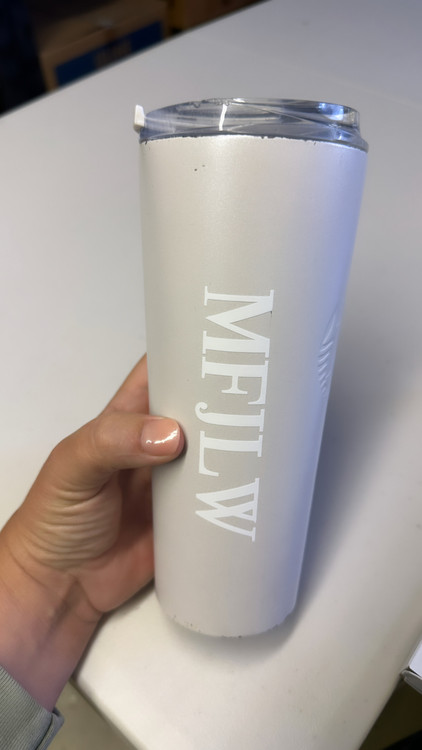 White MFJLW Crunk Cup sticker - LOW DRAG LINEHAND