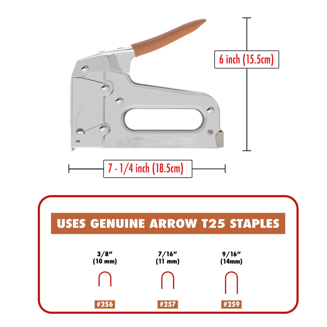 Arrow T25 Heavy Duty Round Crown Wire & Cable Staple Gun - Arrow Tool Group