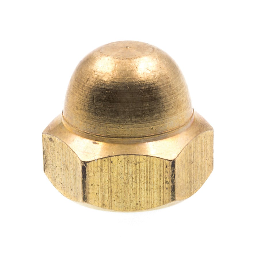 Acorn Cap Nuts, #10-32, Solid Brass (10 Pack) - Prime-Line Parts