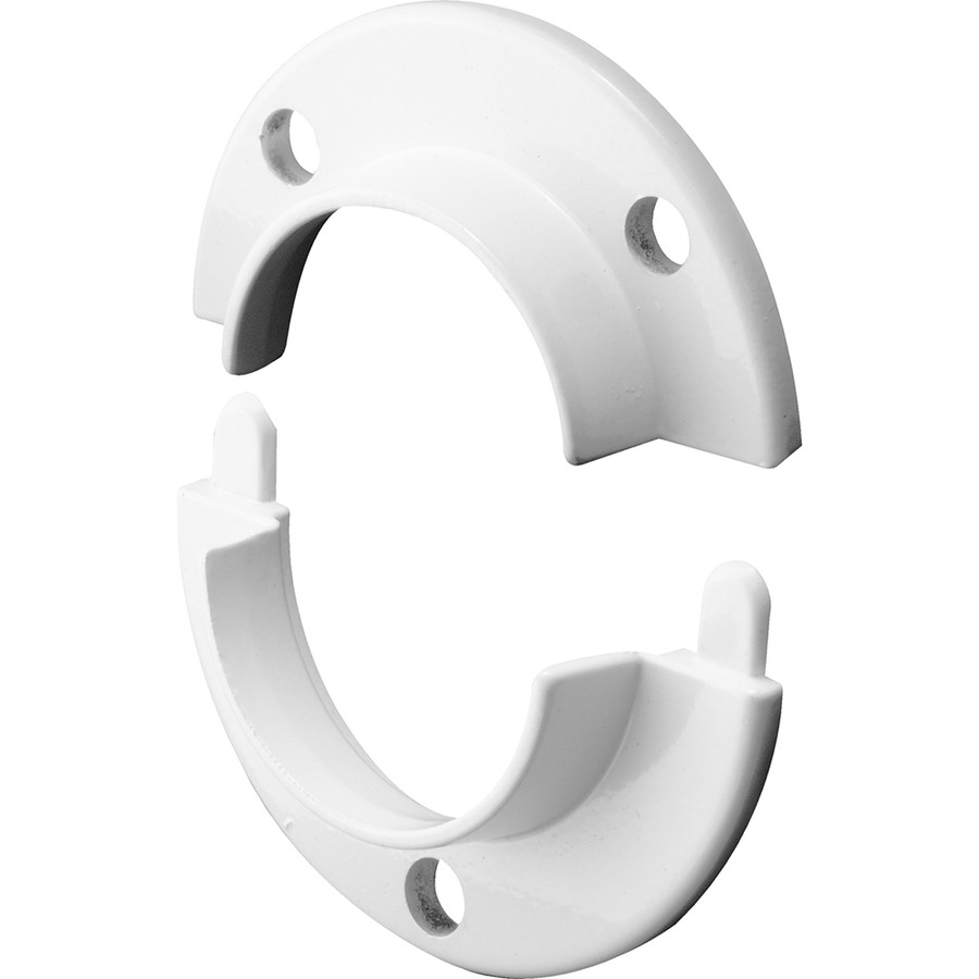 Closet Pole Socket, Cast, White (1 Set) - Prime-Line Parts