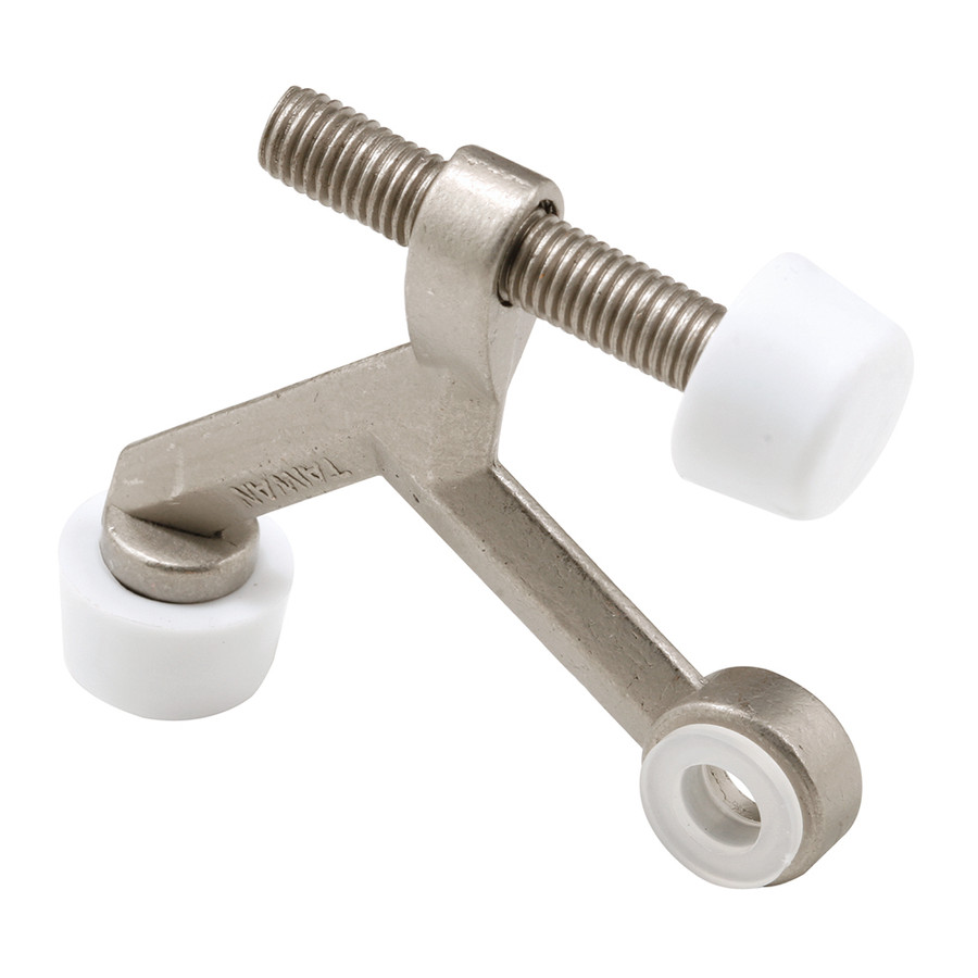 Hinge Pin Door Stop, 1-1/4 in. Bolt, Diecast, Satin Nickel, Adjustable ...