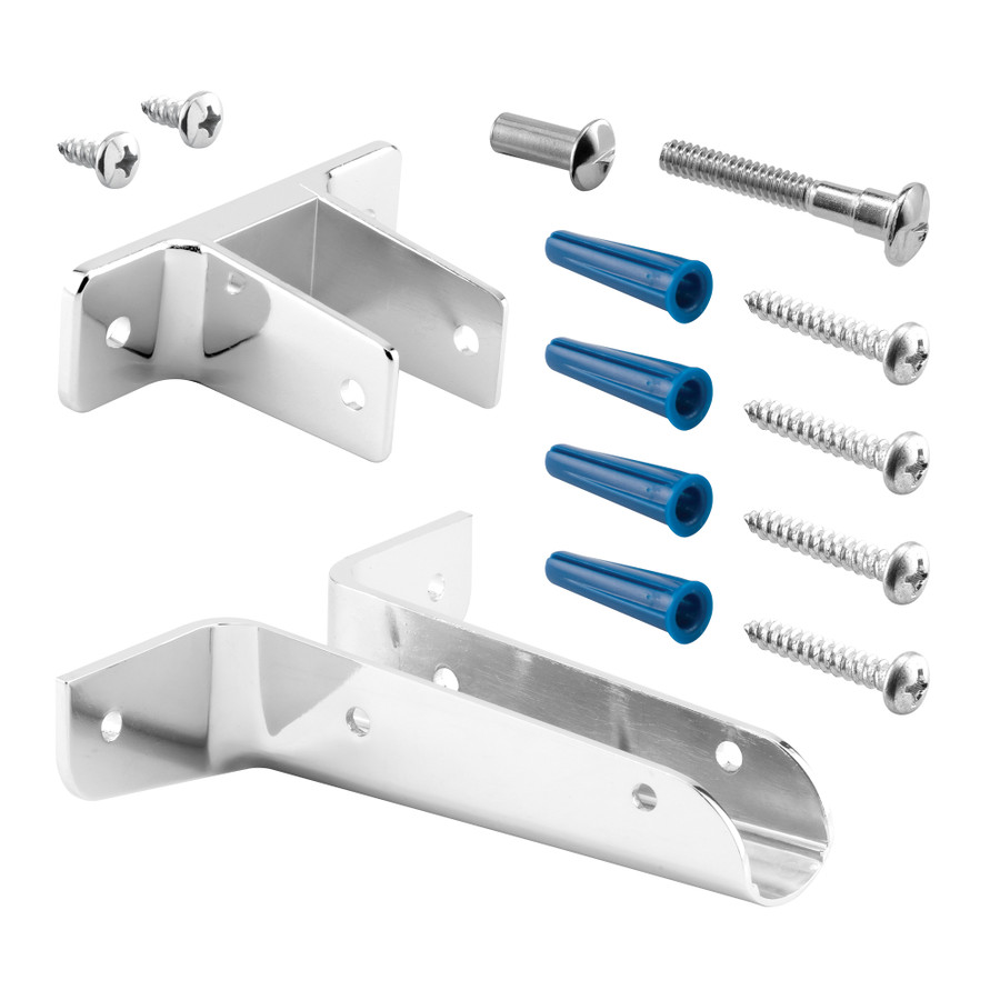 Wing Urinal Bracket, 1-1/4 in. x 6 in., Zamak, Chrome Plated Finish ...