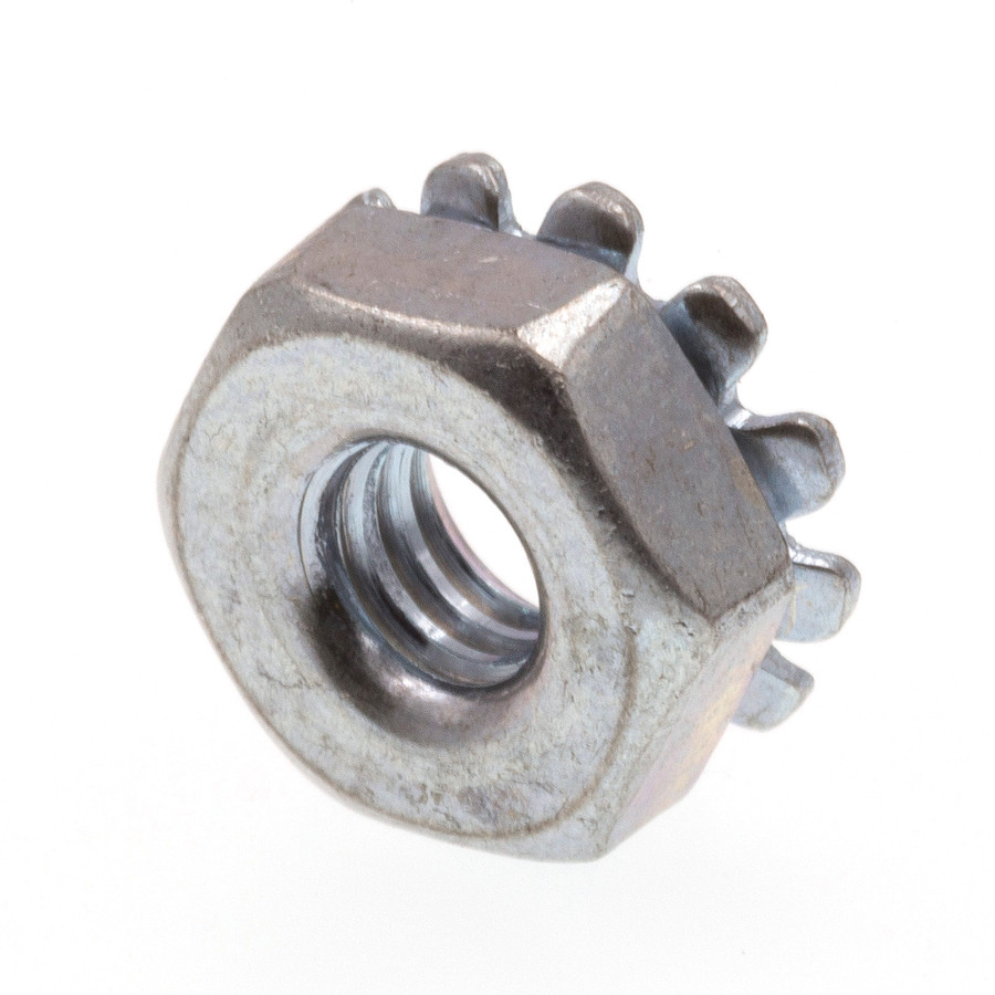 K-Lock Nuts With External Tooth Washer, #8-32, Zinc Plated Steel (50 ...