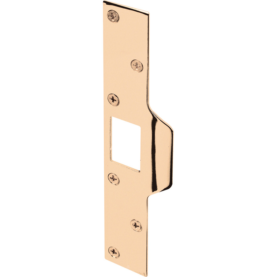 Maximum Security Latch Strike, 1-1/4 in. x 7-7/8 in., Steel, Brass ...