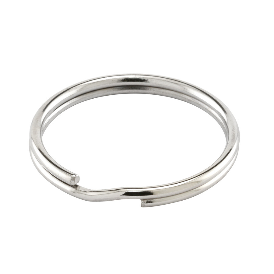 Split Key Ring, 1 in. Diameter, Tempered Steel, Nickel-Plated (10 Pack ...