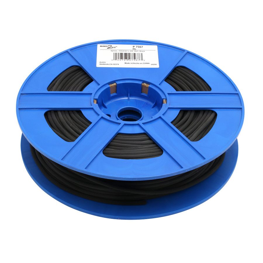 Screen Retainer Vinyl Spline, .155" Round, Black, 250 ft. (1 Roll ...