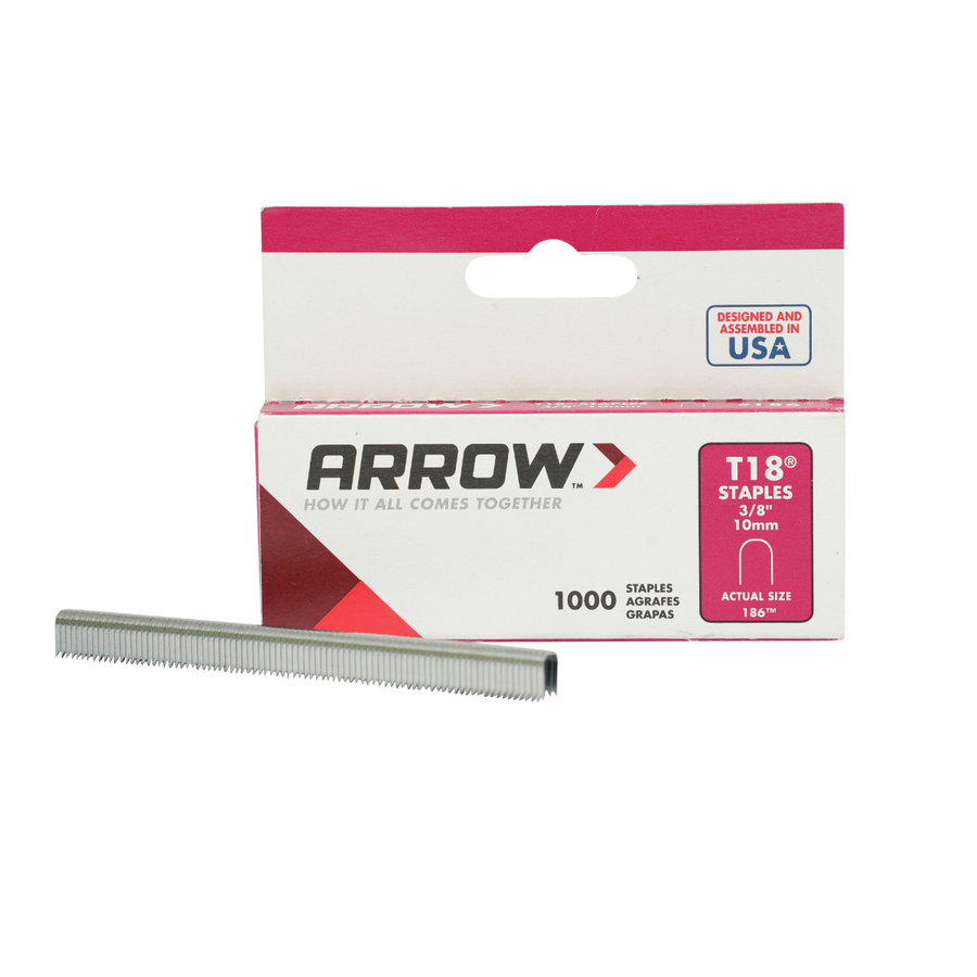 Arrow T18 Heavy Duty Wire Staples, 3/8" x 3/16", 1000ct - Arrow Tool Group
