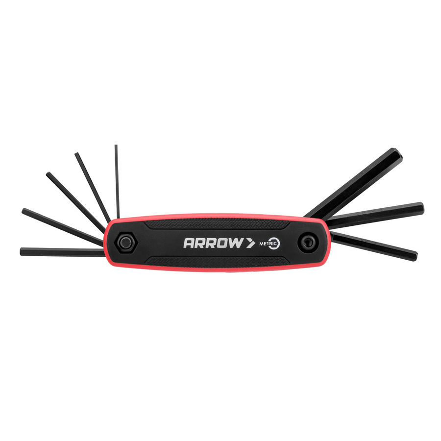Arrow Folding Hex Key with SAE Measurements - 9 Piece Set - Arrow Tool ...