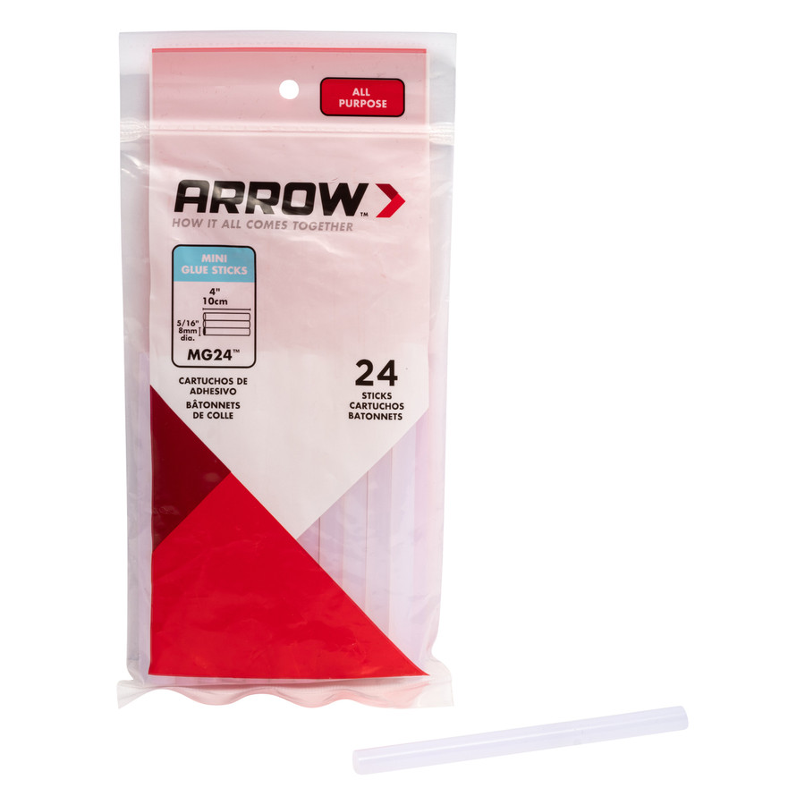 Arrow MG24-4 All Purpose Mini Glue Sticks, 24ct - Arrow Tool Group
