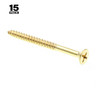 Wood Screws, Flat Head, Phillips Drive, #14 X 3 in., Solid Brass (15 ...