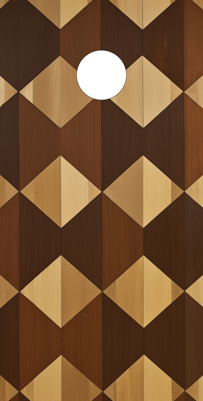 Checkered Wood Grain Cornhole Boards - Design 24