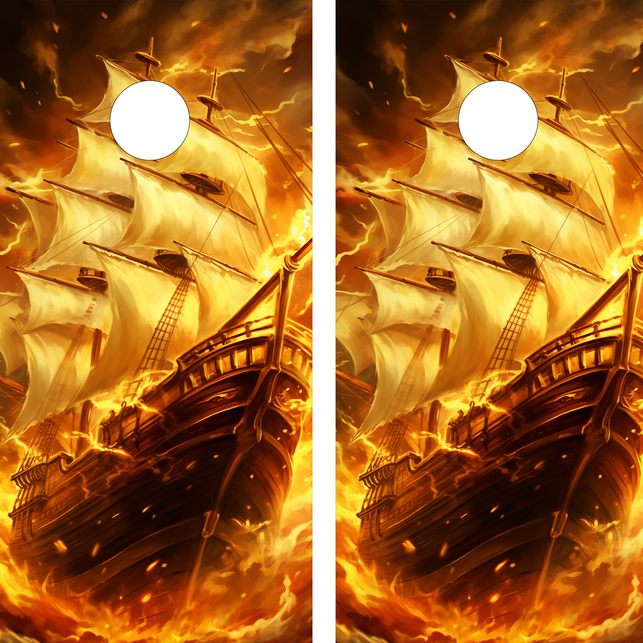 Pirate Ship Cornhole Wraps / Skins - Design 4