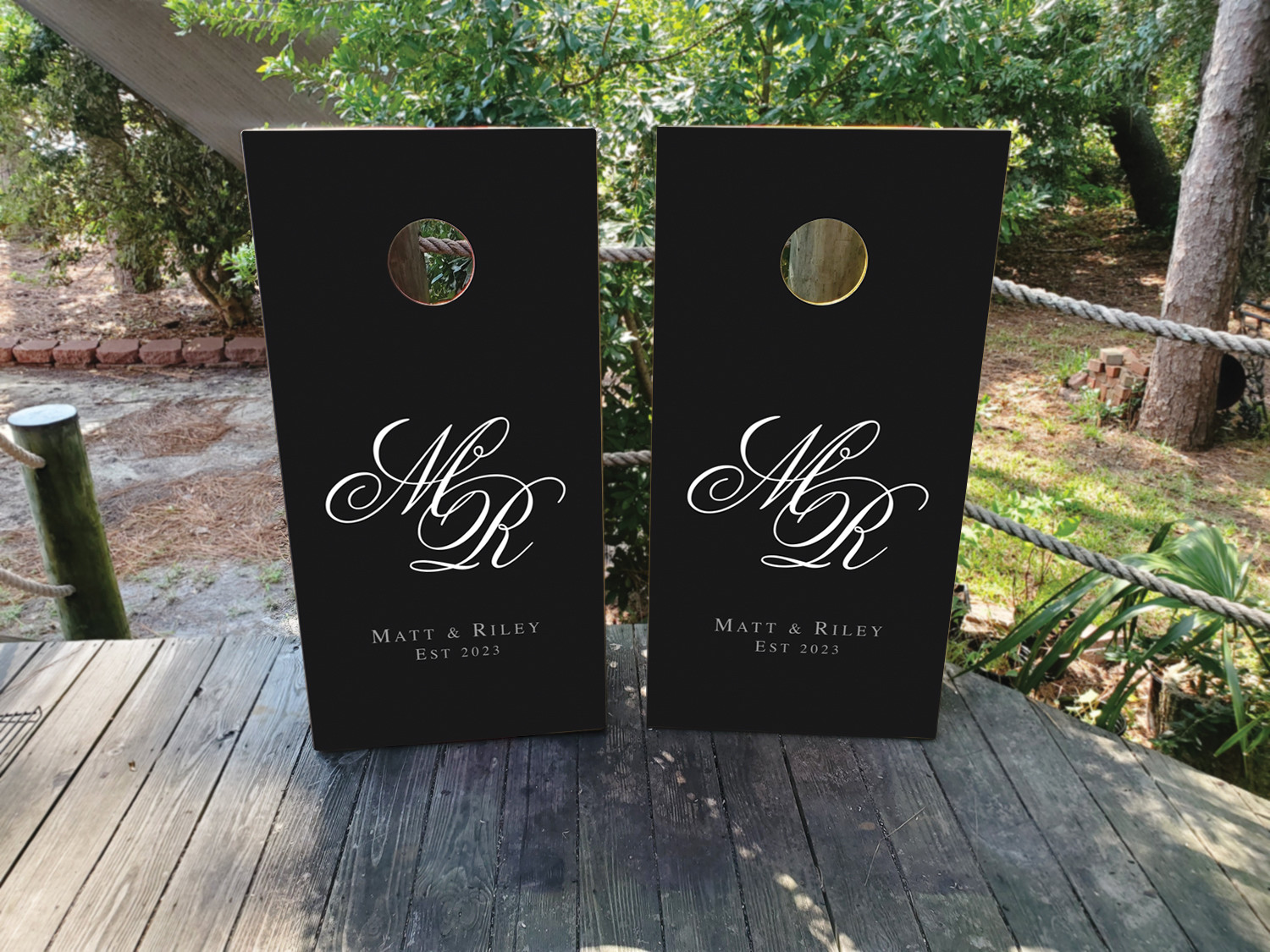 Personalized Rustic Wedding Cornhole Wraps | Custom Designs for Your ...