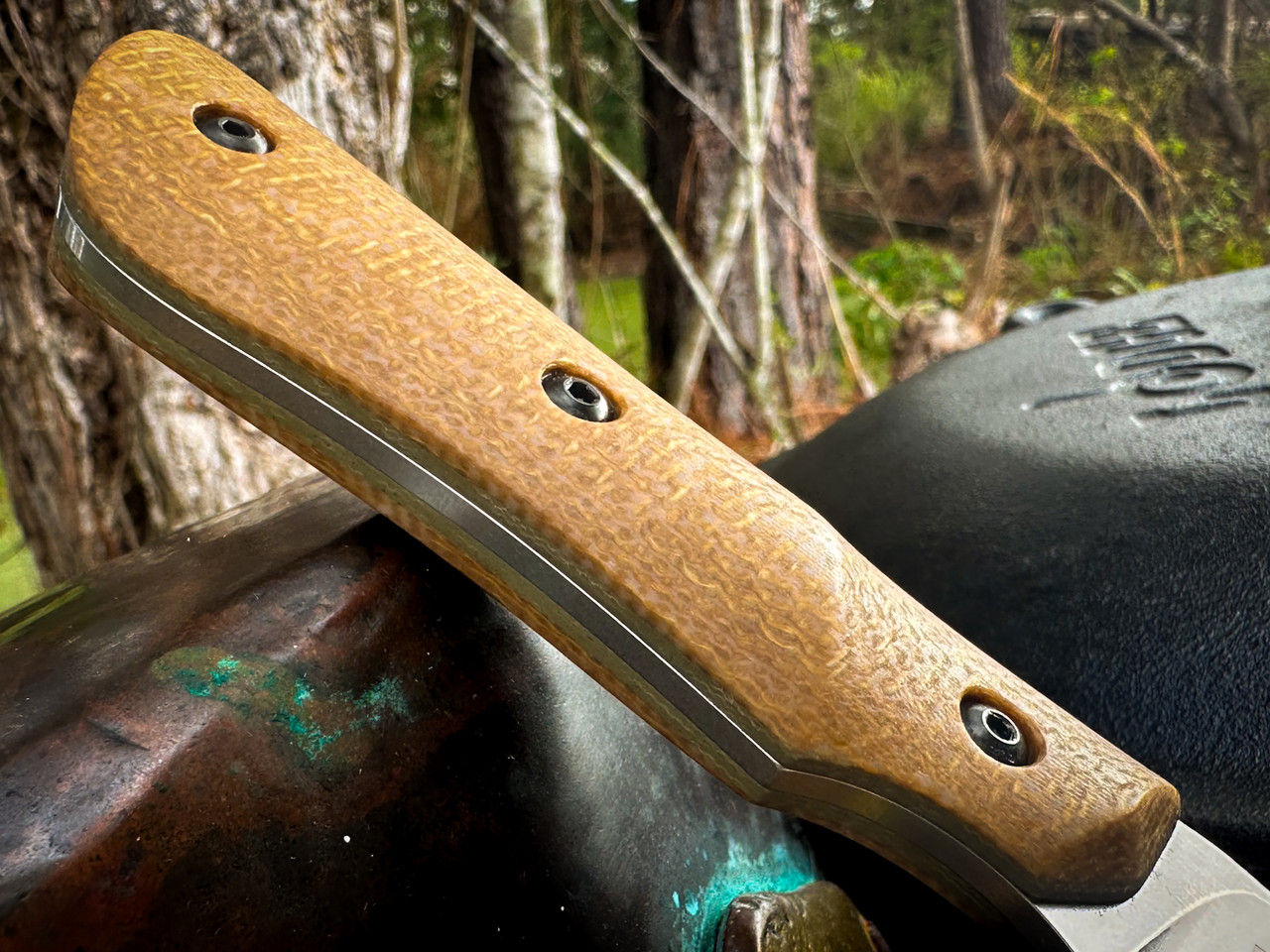 *CUSTOM SHOP* MAGNACUT BONING KNIFE W/ NATURAL JUTE MICARTA SCALES/OD ...