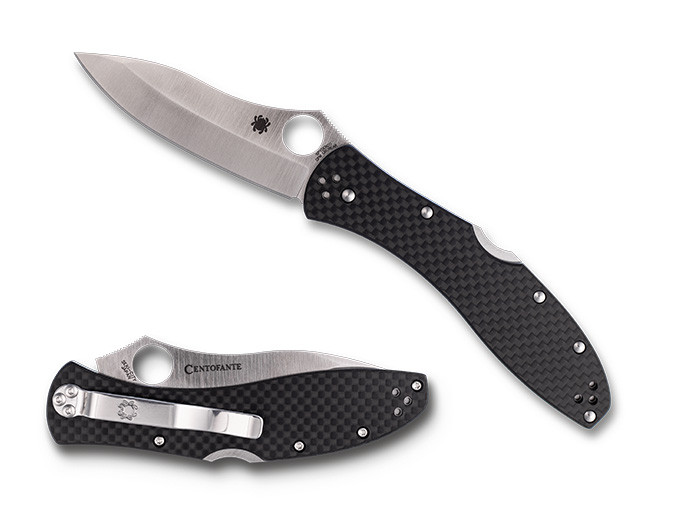 Spyderco Centofante 3 C66CFP3 | CPM-Cru-Wear Blade | Black Carbon Fiber ...