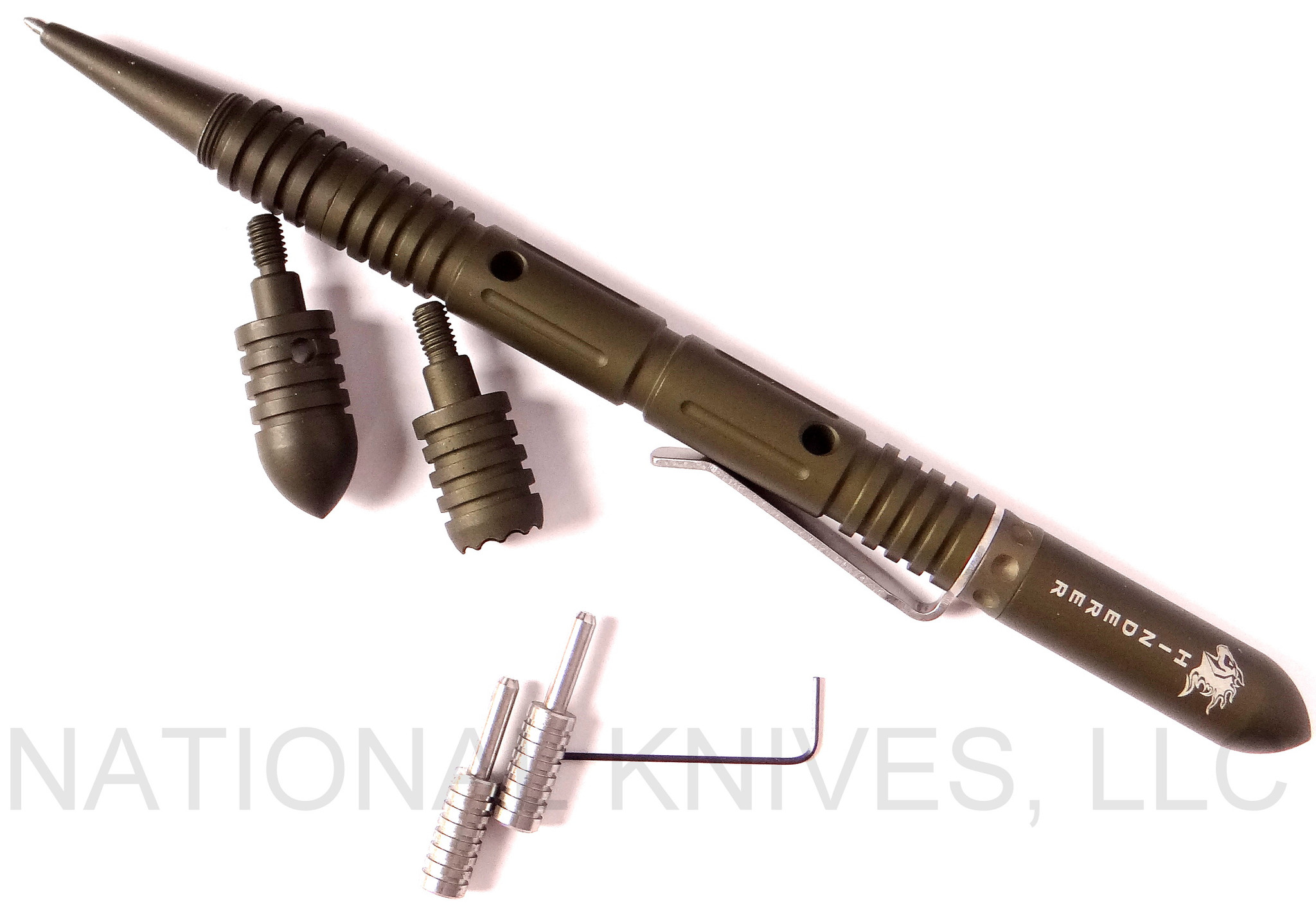 Rick Hinderer Knives Modular Kubaton Pen | Aluminum | Matte OD ...
