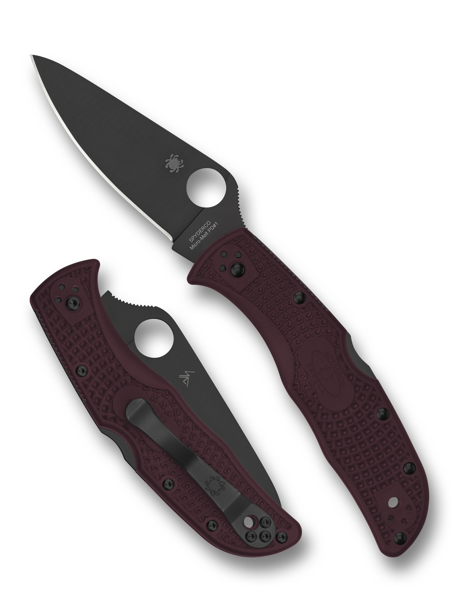 Spyderco Endela Sprint Run C243BGBKP | Black Micro-Melt PD#1 | Burgundy ...