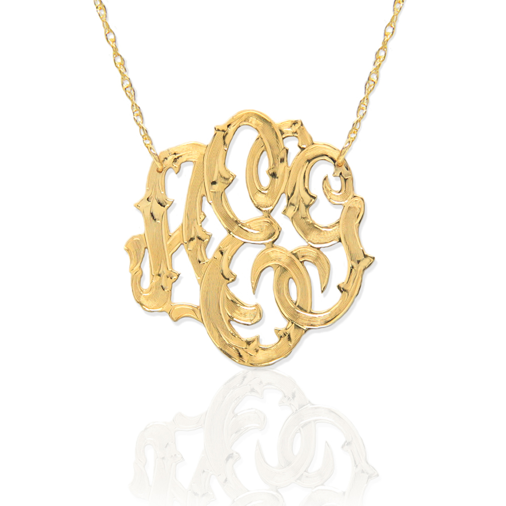 Fancy Hand Engraved Script Monogram - Jane Basch Designs
