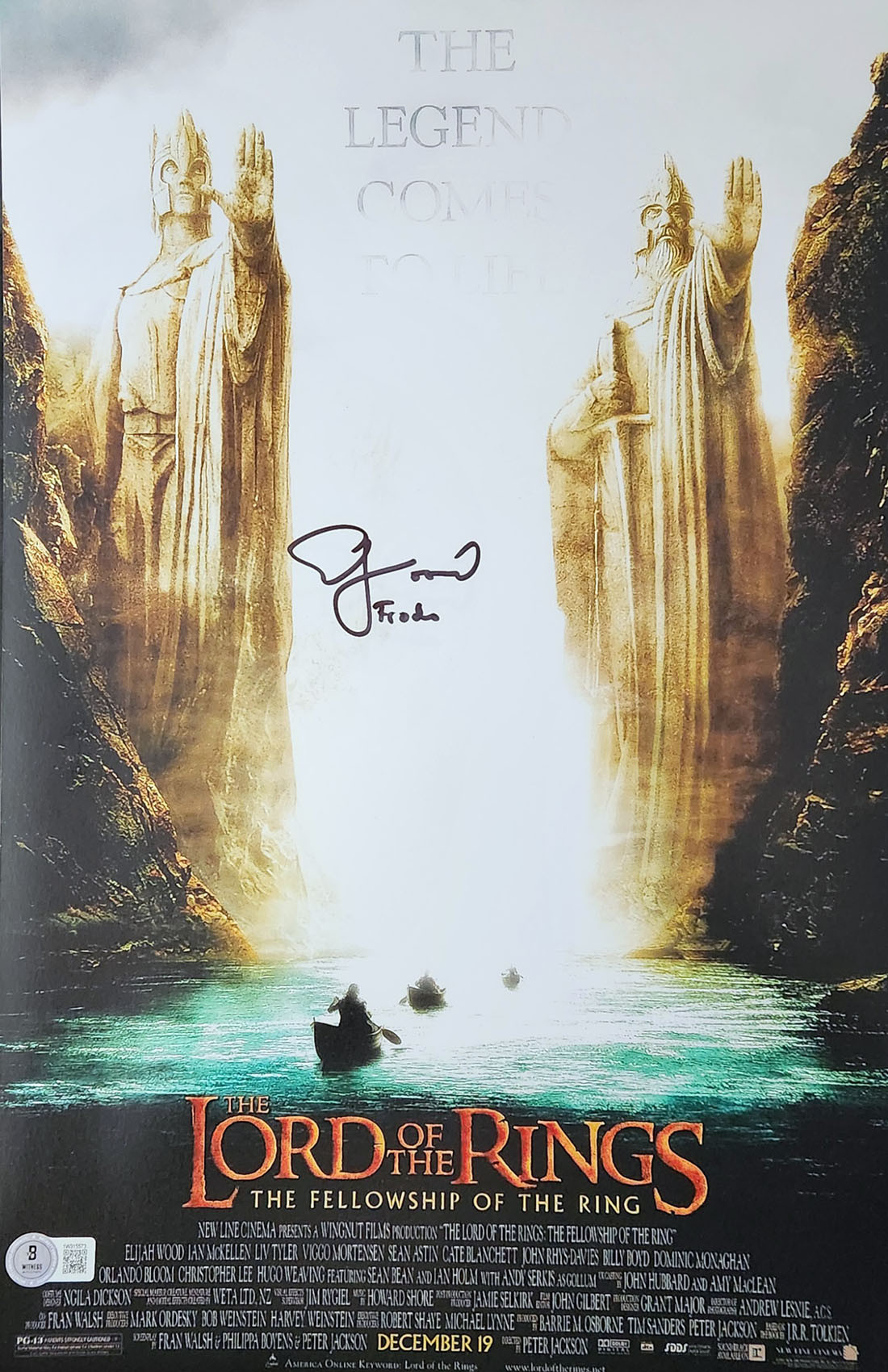 Elijah Wood Autographed Lord Of the Rings 11x17 Mini Poster 2