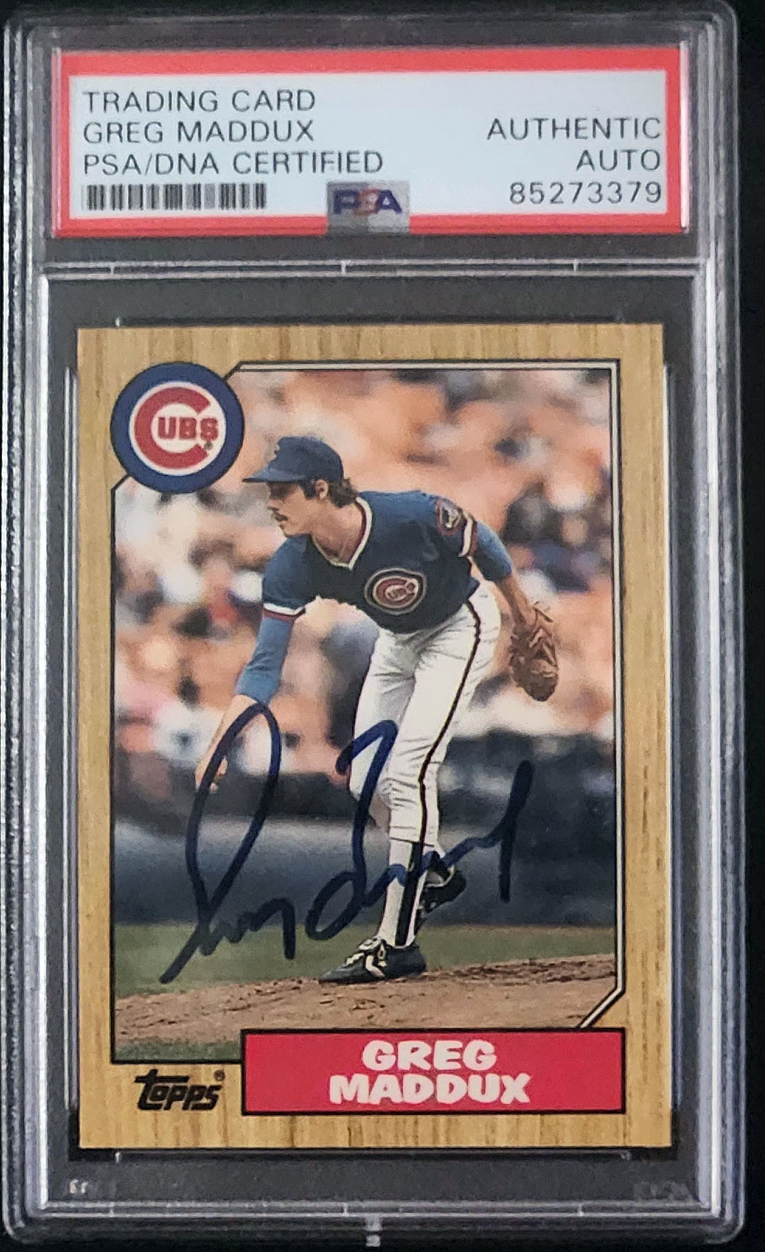 Greg Maddox Autographed 1987 Topps Baseball card