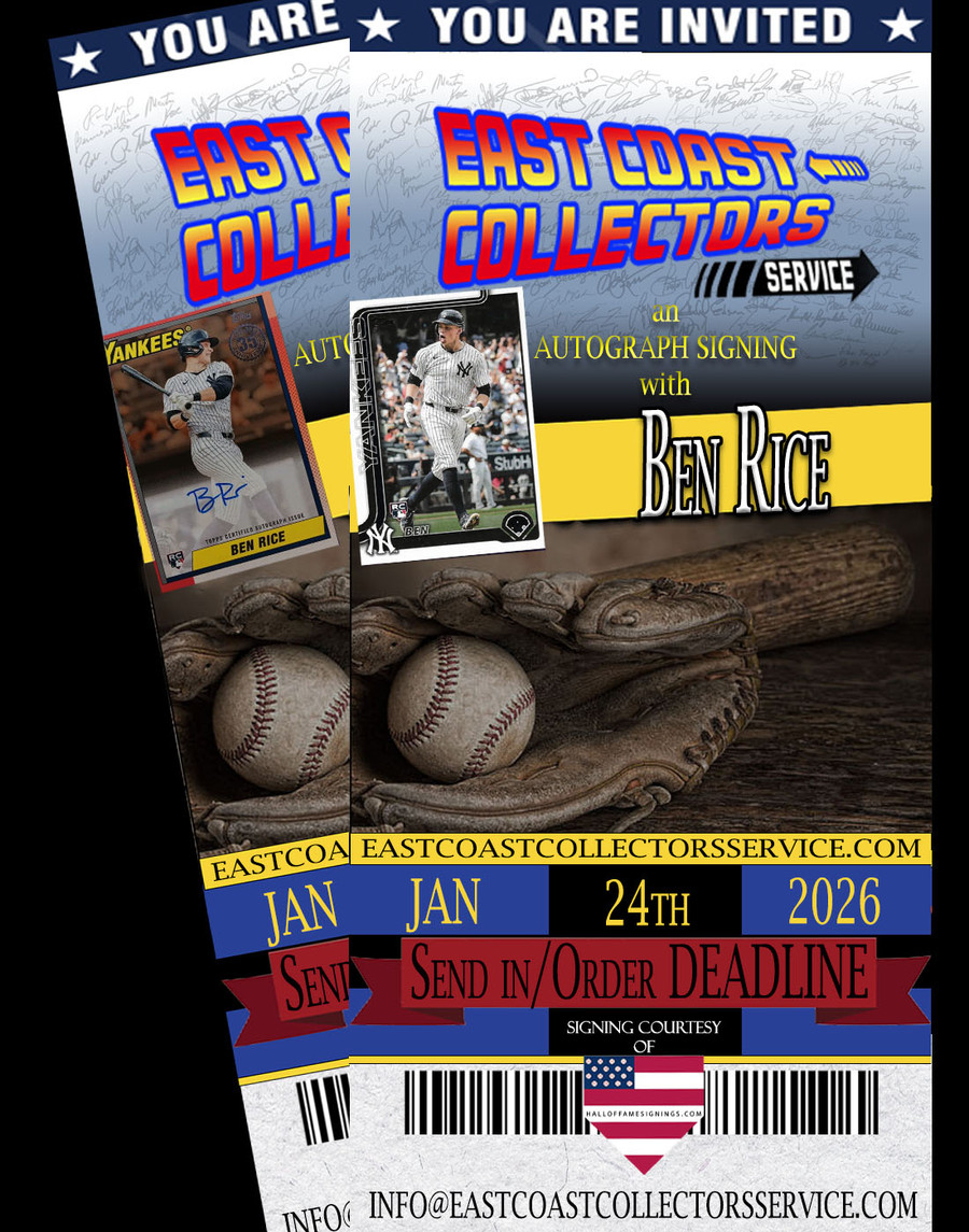 BEN RICE PRE-ORDER AUTOGRAPH