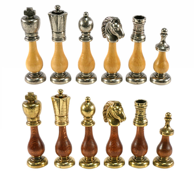Chess Pieces - The Opulent Metal with Maple & Golden Rosewood Chessmen ...
