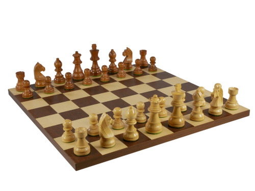 Chess Set: The Bijou Chess Pieces on Rosewood & Maple Chess Board with ...
