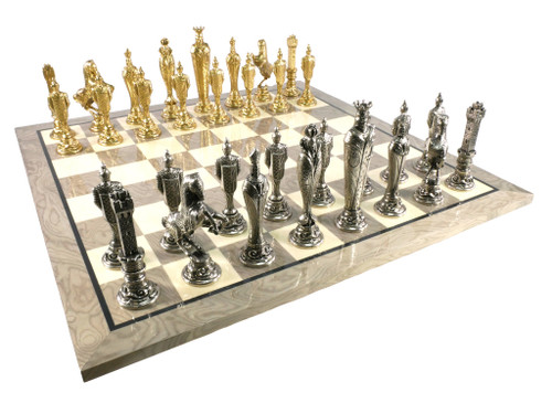 Chess Set: The Renaissance Chess Pieces on Grey & Ivory Glossy Finish ...