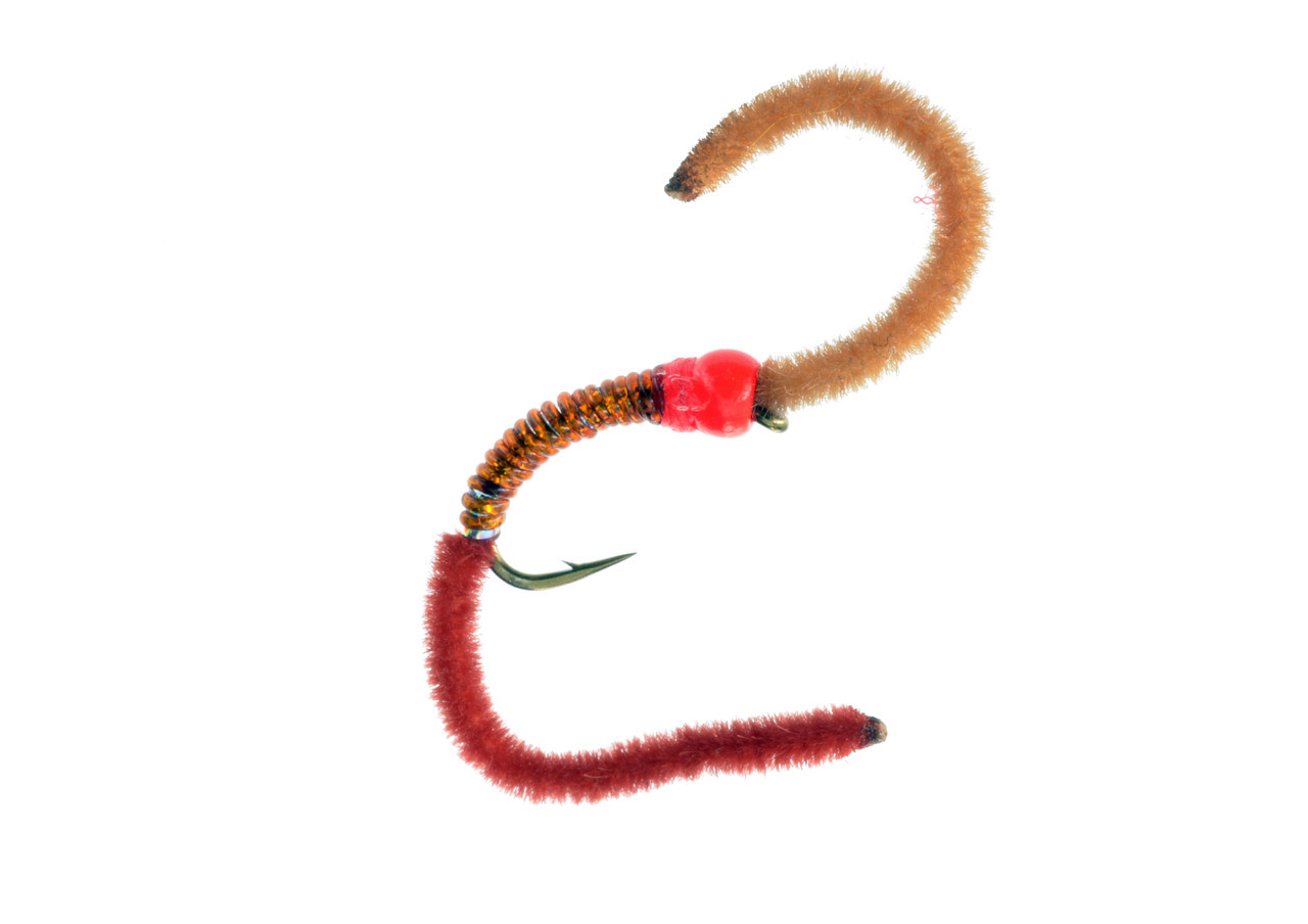 Eric's Firebead Sparkle Worm Brown | RiverBum Signature Flies