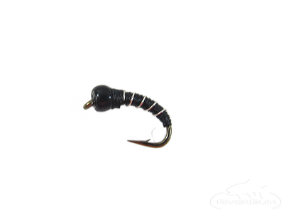 Zebra Midge, Black, Glass Bead | RiverBum Signature Midge Flies