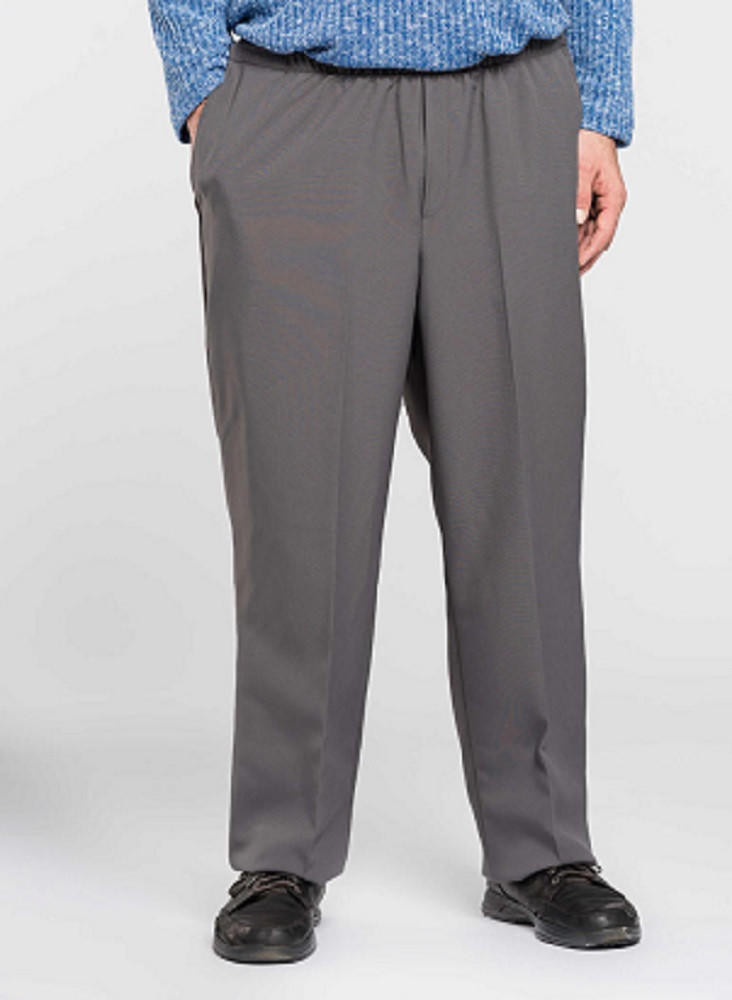 Mens Adaptive Side-Snap Poly Pants - Full Elastic Waist Comfort by Innova
