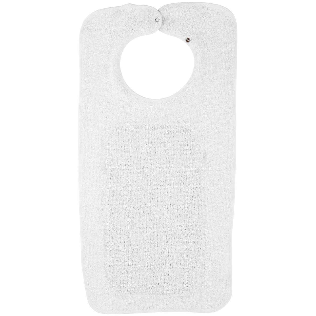 3-Pack Waterproof Terry Cloth Adult Bibs with Snap Closure – White ...
