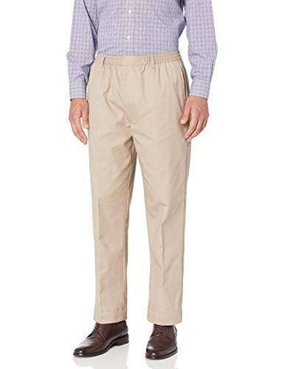 Full Elastic Waist Pants With Hook And Loop Waistband And Fly