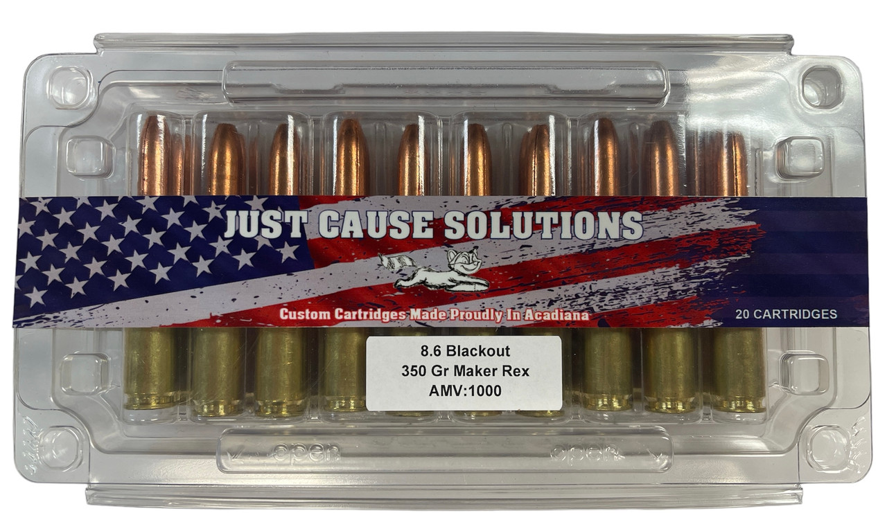 Just Cause Solutions - 8.6 Blackout Subsonic - 350 Gr - Maker Rex