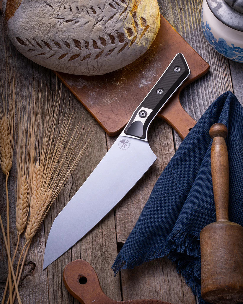 Microtech 8" Chef's Knife - Titanium Bolster/Black Cherry G10 Handle ...