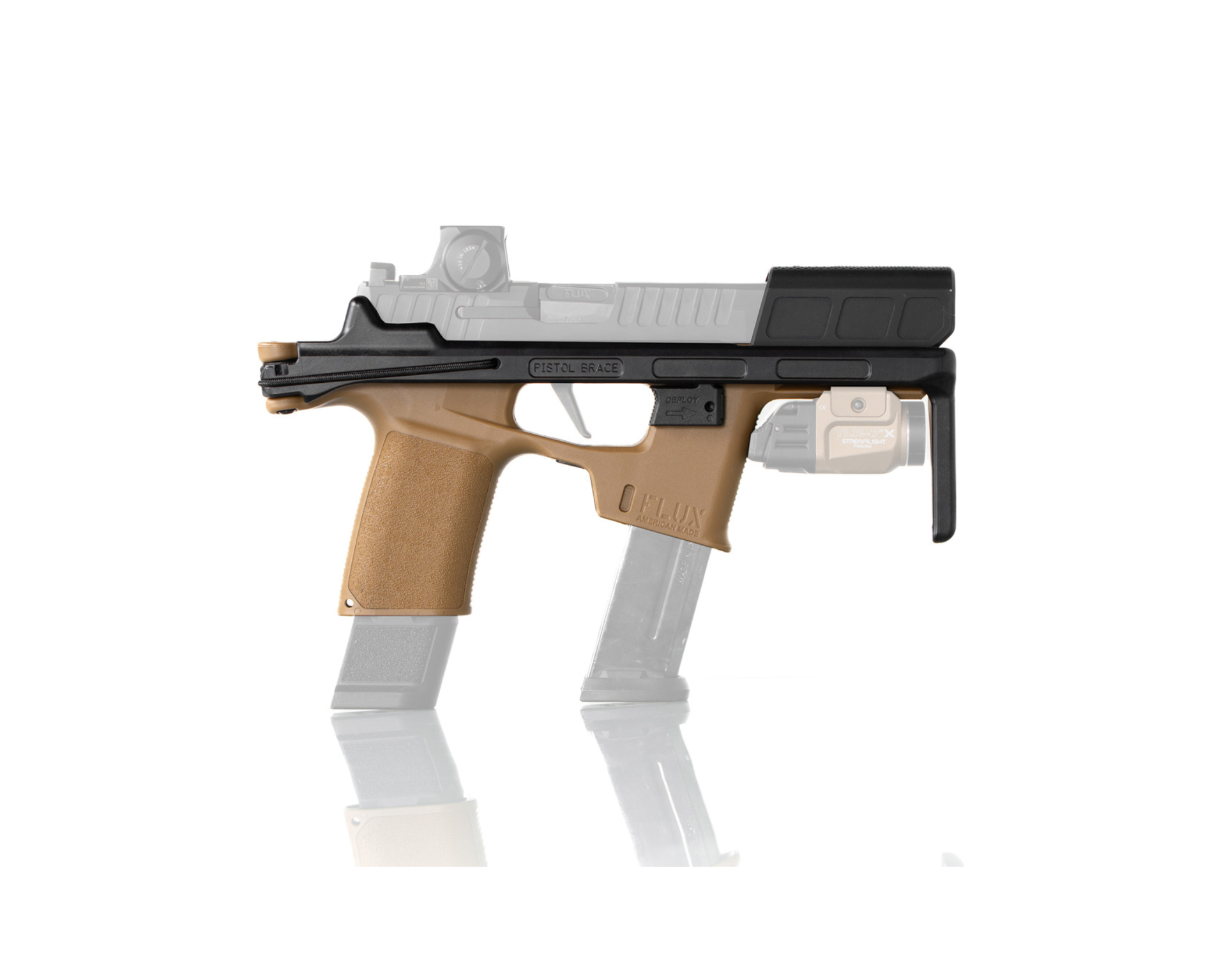 Flux Defense Raider 365 Ultralight PDW Chassis - Pistol Brace - FDE