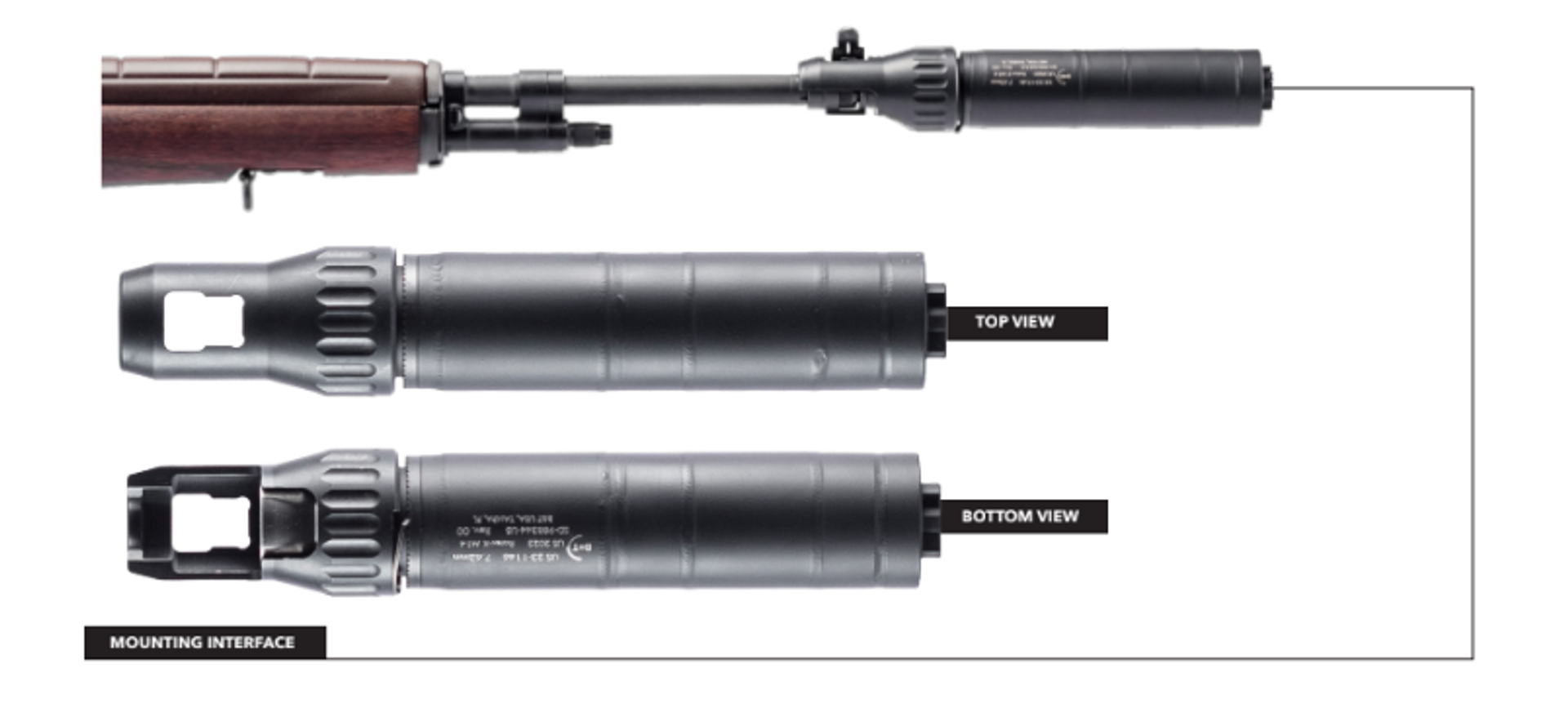 B&T Swiss M14/M1A Suppressor - Rotex-x Series - 7.62x51
