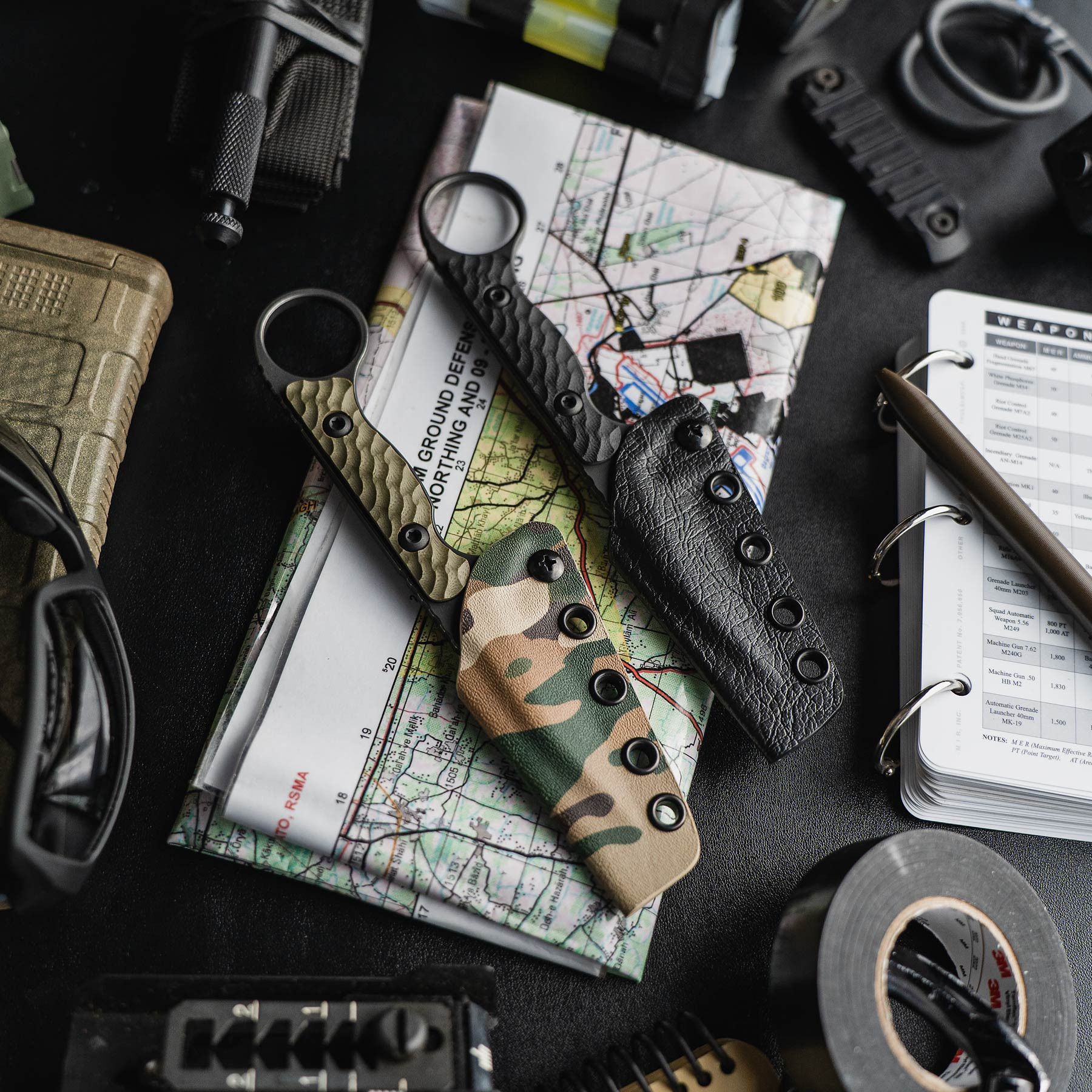Toor Knives Jank Shank Covert Green Tactical Fixed Blade Knife Black
