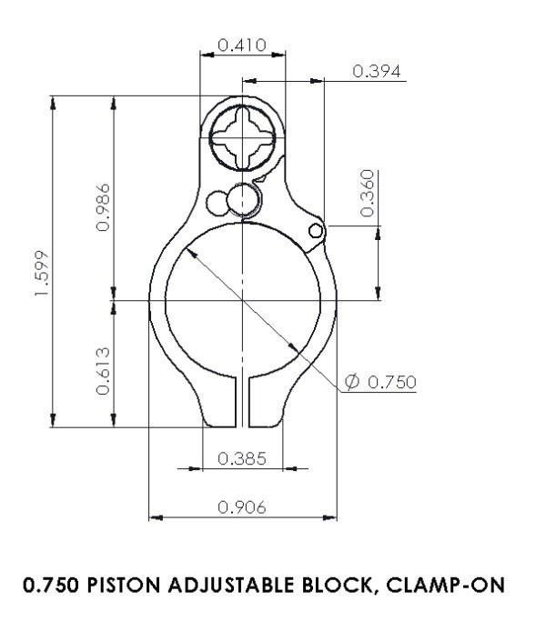 Superlative Arms .750" Adjustable Piston System, Mid Length, Clamp On ...