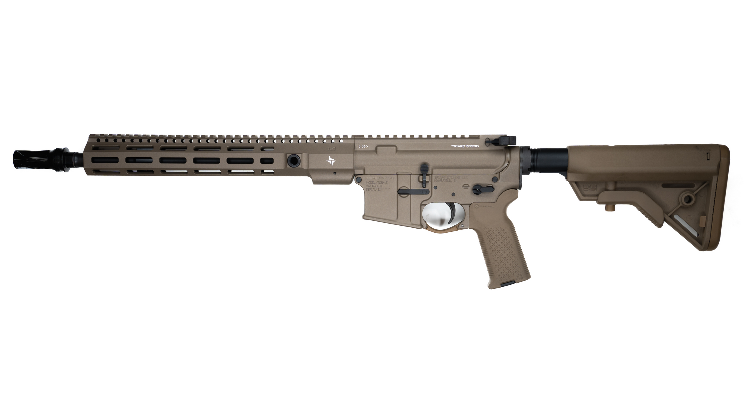 TRIARC Systems | TSR-15S Rifle 13.9" (PINNED) HUXWRX 5.56 Nato | TAN